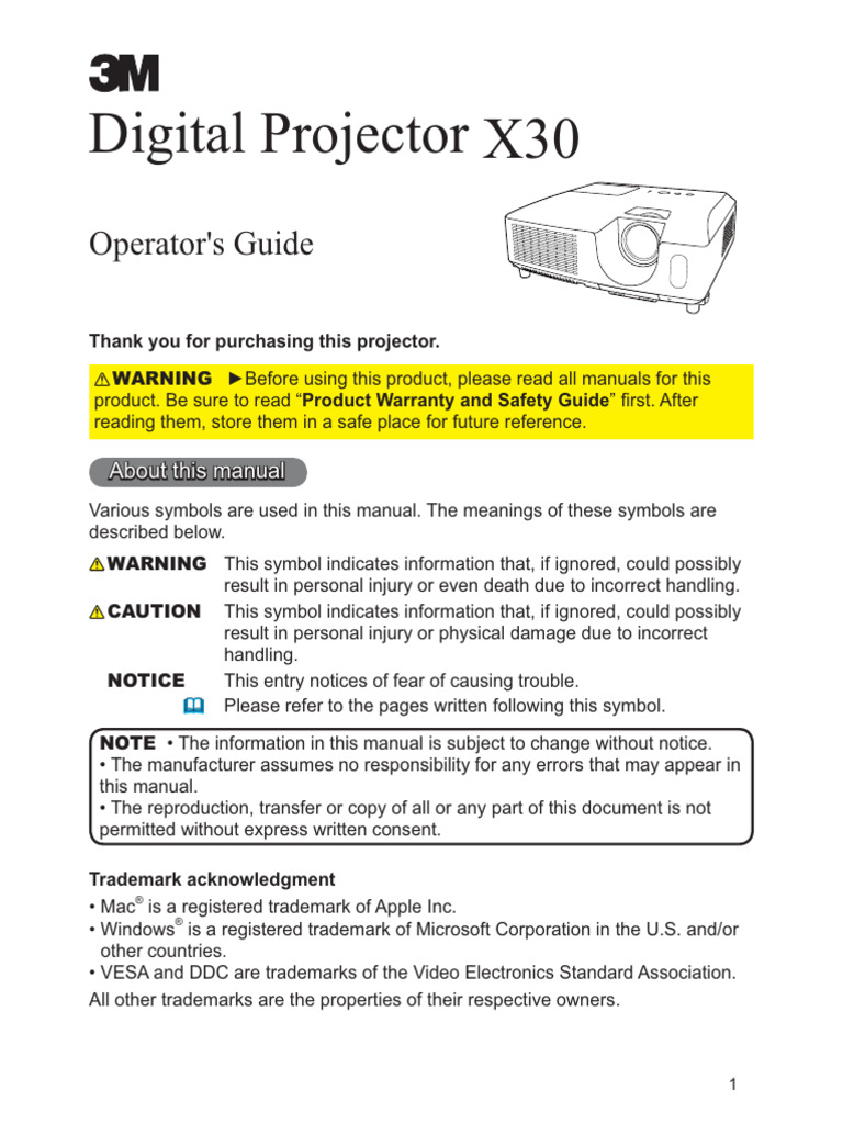 3M X30 Projector | PDF | Computer Engineering | Imaging