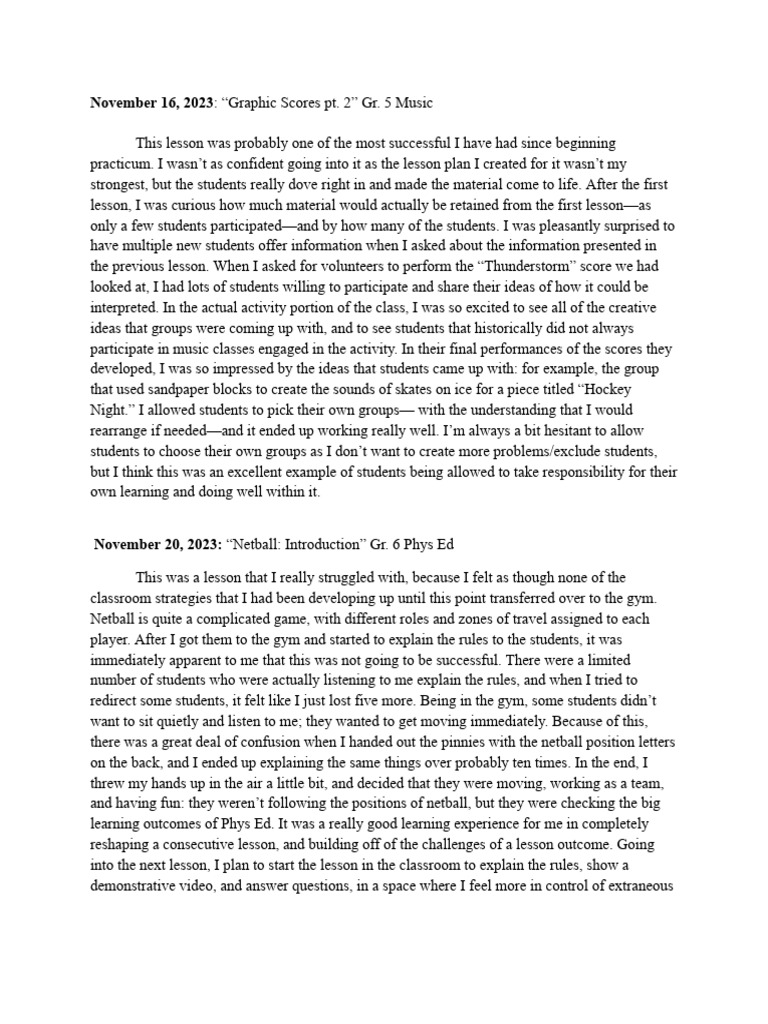 Personal Reflection Samples | PDF | Sun