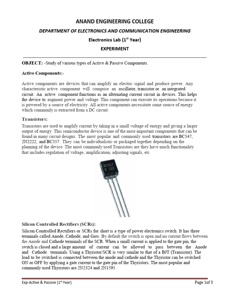 Active And Passive Pdf Passivity Engineering Electronic Component
