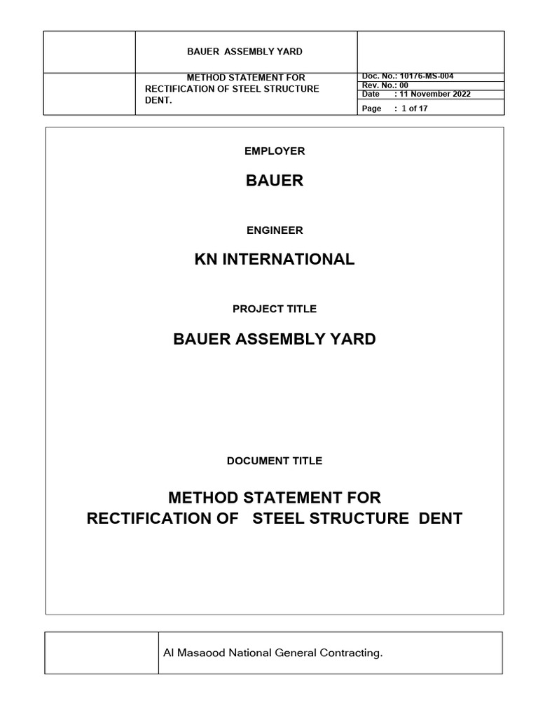 Steel Structure Rectification Method | PDF | Quality Assurance | Steel