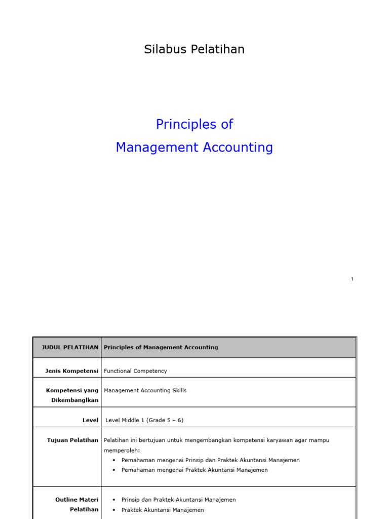 Principles of Management Accounting - 0 | PDF