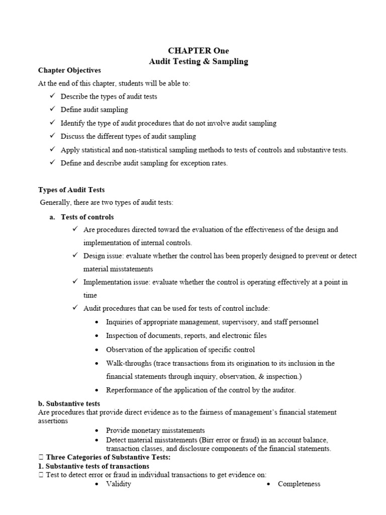 Chapter 1 | PDF | Audit | Sampling (Statistics)