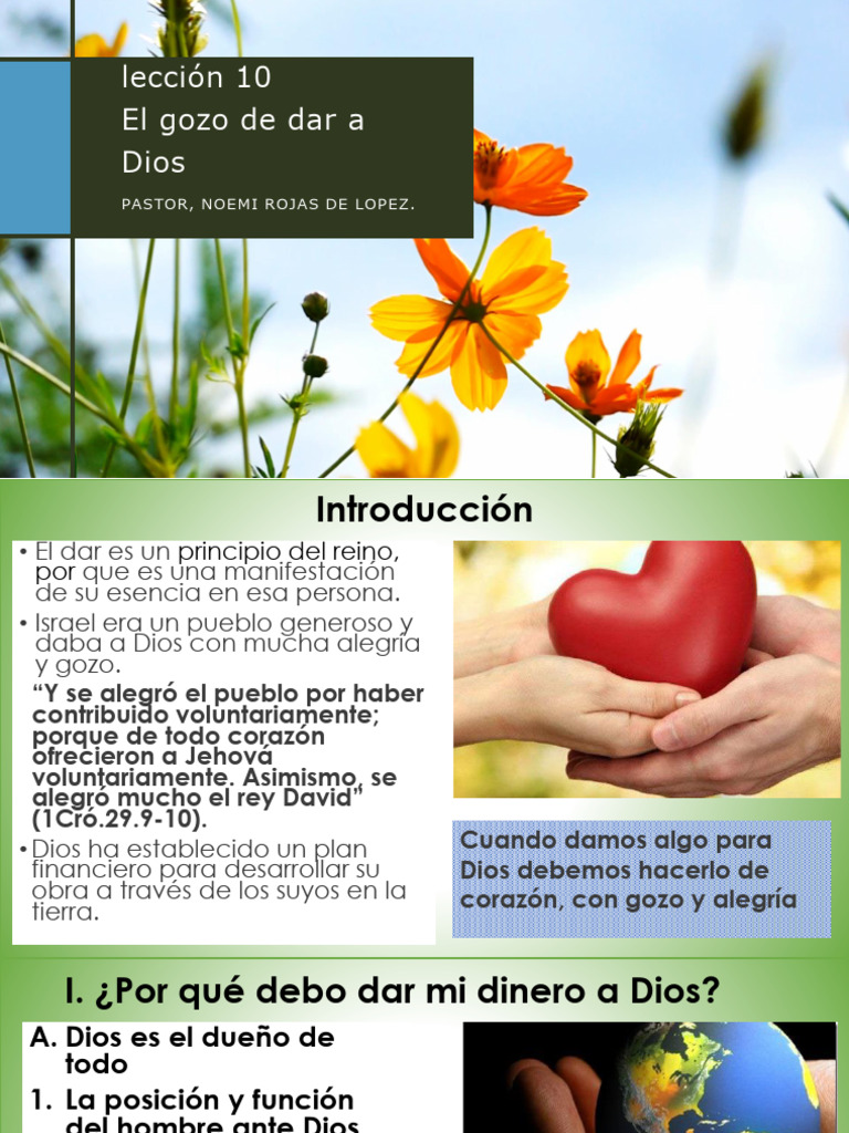 Lección 10 EL GOZO DE DAR A DIOS | PDF | Diezmo | Dios