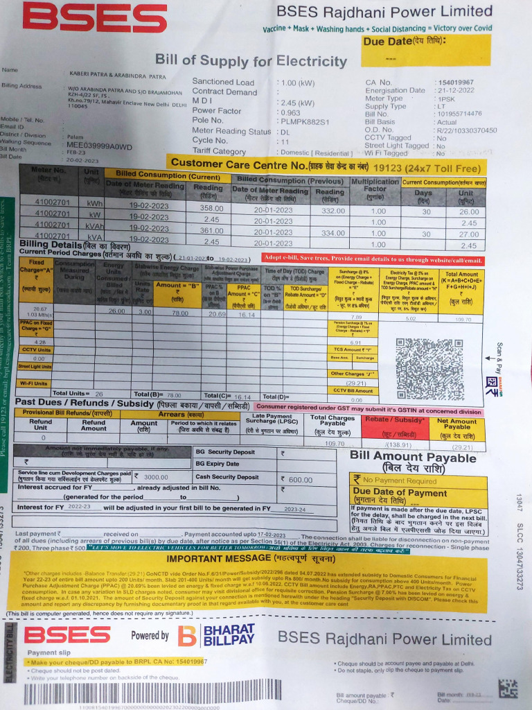 Electricity Bill | PDF