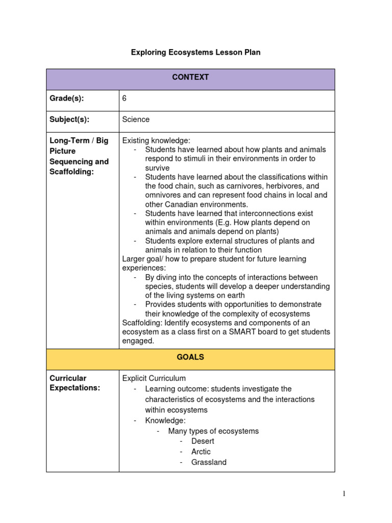 Exploring Ecosystems | PDF | Ecosystem | Learning