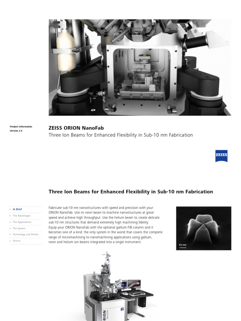 ORION-NanoFab Rel-2.0 | PDF | Microscope | Scanning Electron Microscope