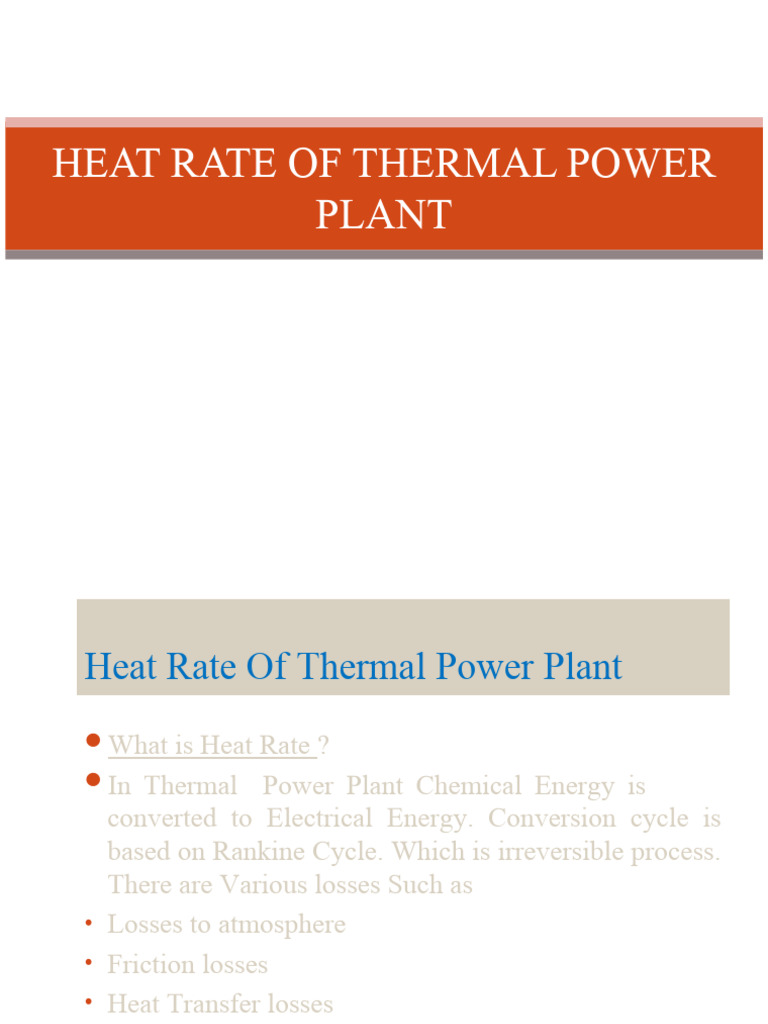 Heat Rate Analysis in Thermal Power Plants | PDF | Power Station | Heat