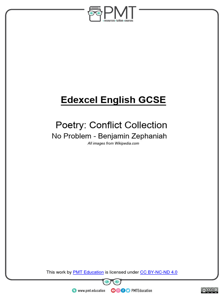 "No Problem" Poem Analysis - GCSE | PDF | Racism | Discrimination ...