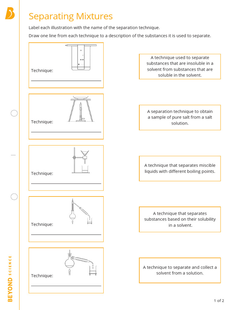 T SC 2550027 Separating Mixtures Match and Draw Ver 4 | PDF ...