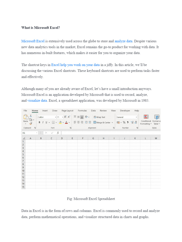 Microsoft Excel | PDF | Microsoft Excel | Keyboard Shortcut
