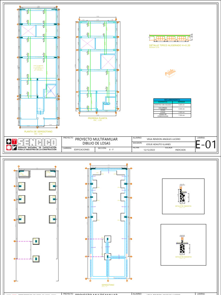 Dibujo de Losas Edificio Multifamiliar | PDF
