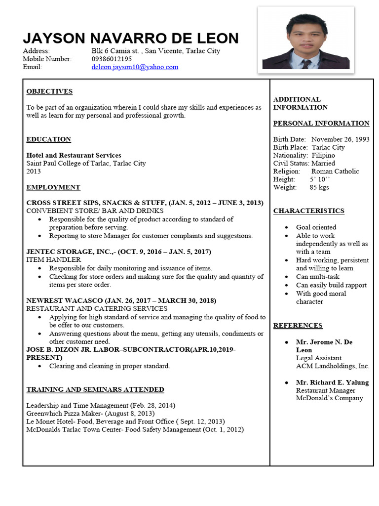 Json Latest Resume | PDF | Food Industry | Food And Drink