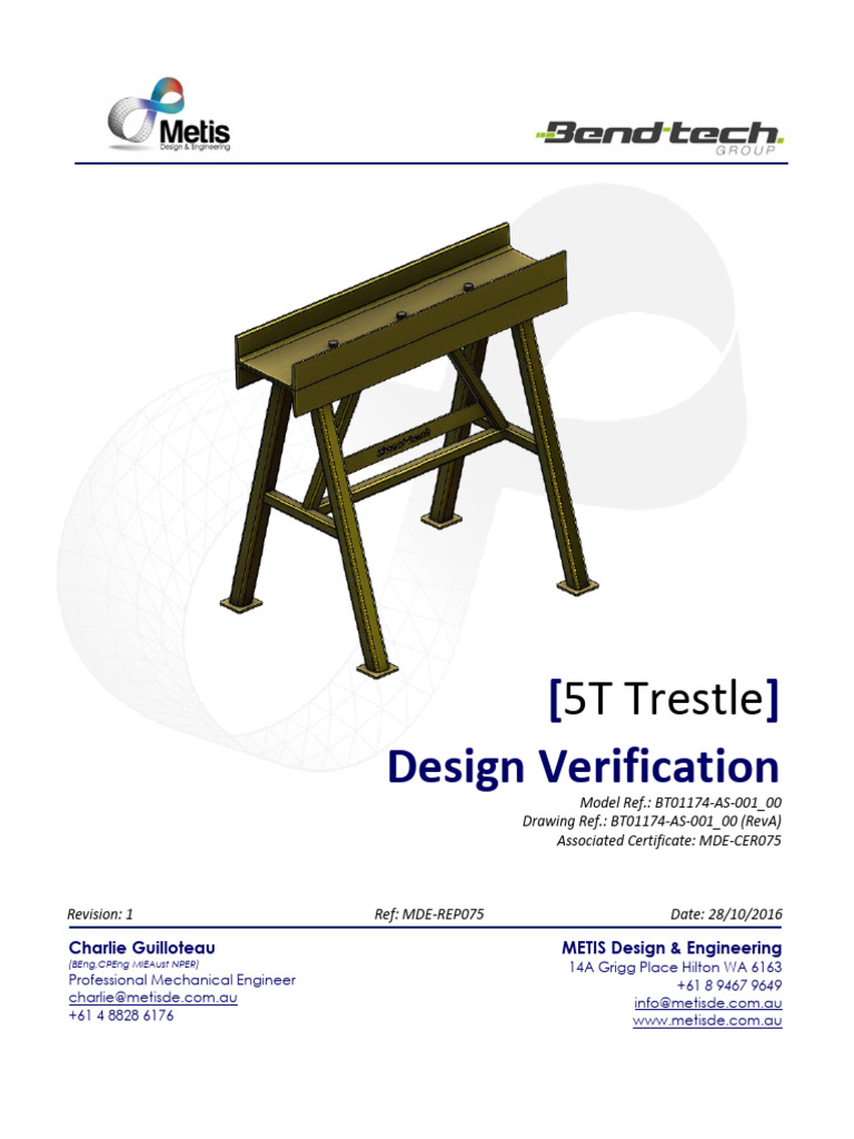 MDE-REP075-5T Trestle (BT01174) - Analysis Report (r1) | PDF | Strength ...