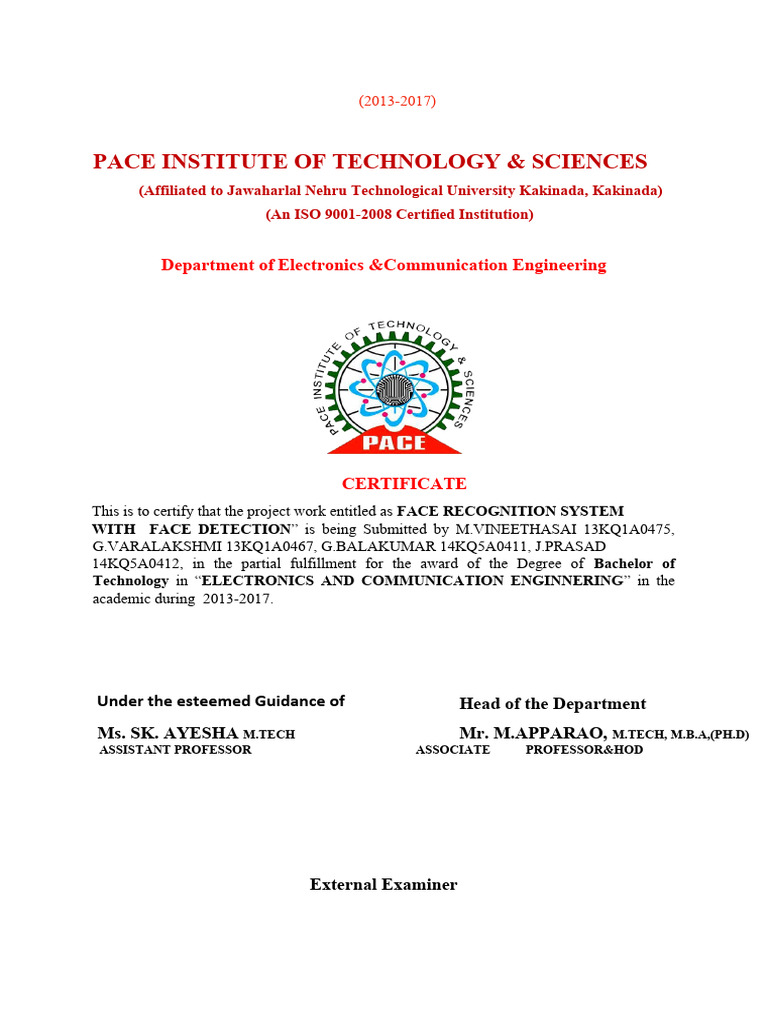 FACE RECOGNITION SYSTEM WITH FACE DETECTION | PDF | Support Vector ...