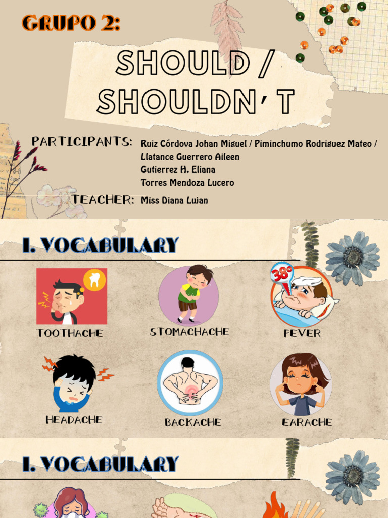 Should - Shouldn't - Grupo 2 | PDF | Linguistics | Grammar