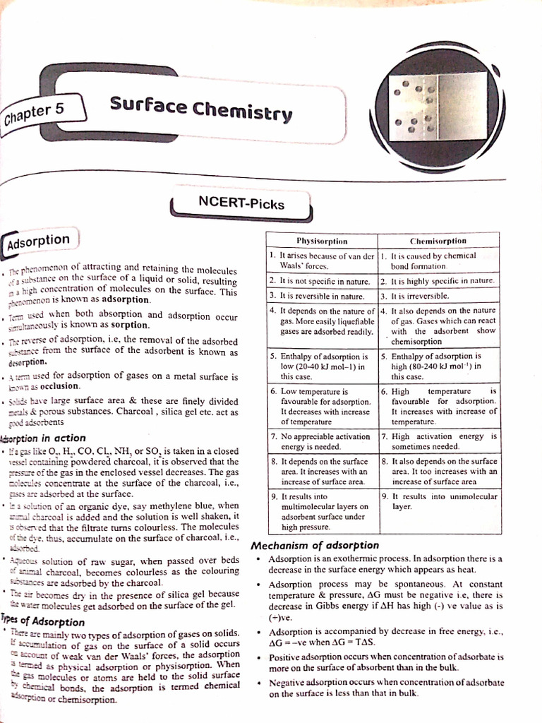 NCERT PUNCH CHEMISTRY-class 12-Chapter 5-Surface Chemistry | PDF