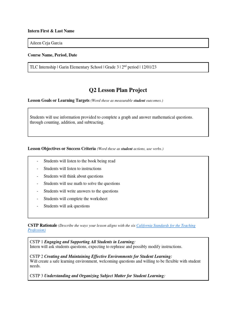 q2 Lesson Plan 1 | PDF | Lesson Plan | Learning