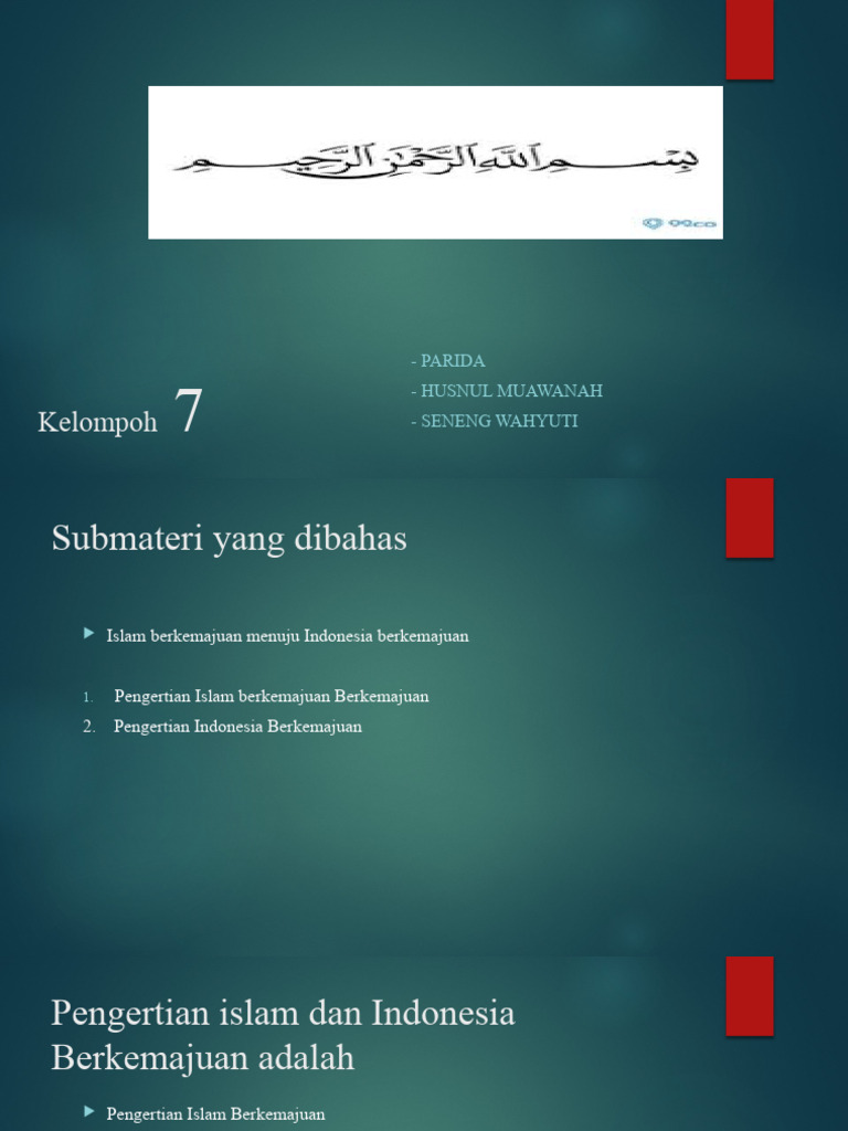 Kel 7. PPT Islam Berkemajuan Menuju Indonesia Berkemajuan | PDF