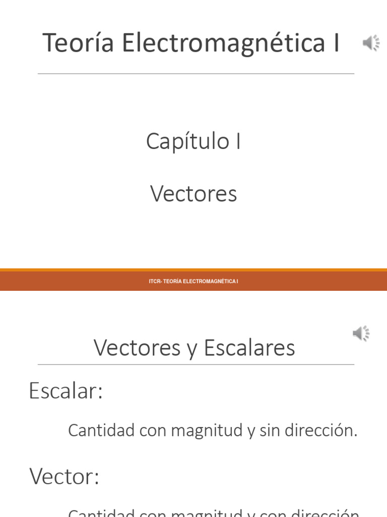 Capítulo 1 Vectores | PDF | Vector Euclidiano | Escalar (Matemáticas)