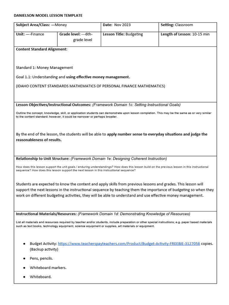 Fernanda First Lesson Plan | PDF | Educational Assessment | Teachers