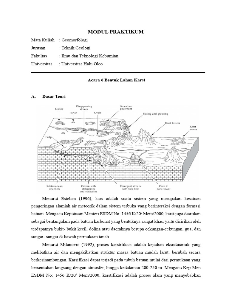 Bentuk Lahan Karst: Doline, Uvala, Polje | PDF