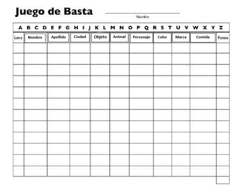 Juego de Basta | PDF