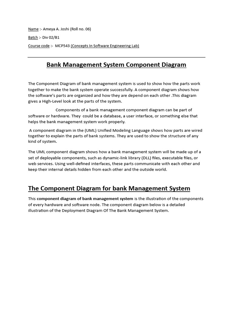 Component Diagram And Deployment Diagram Pdf Component Based Software Engineering Unified