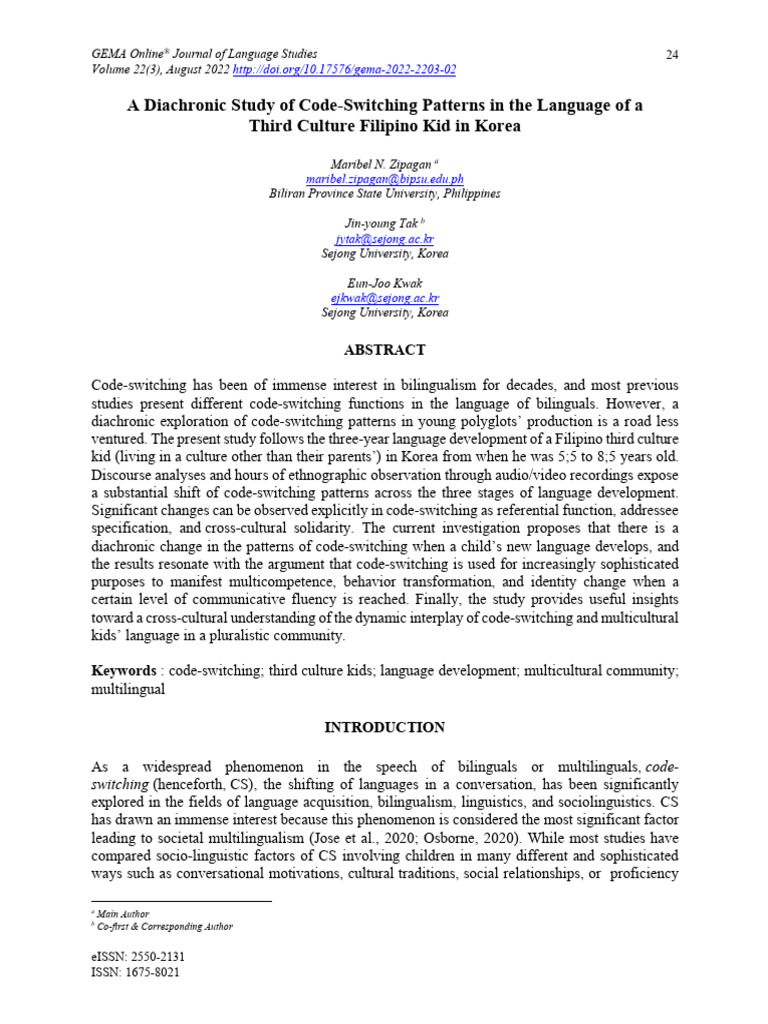 Diachronic Study of CS | PDF | Multilingualism | International Standard ...