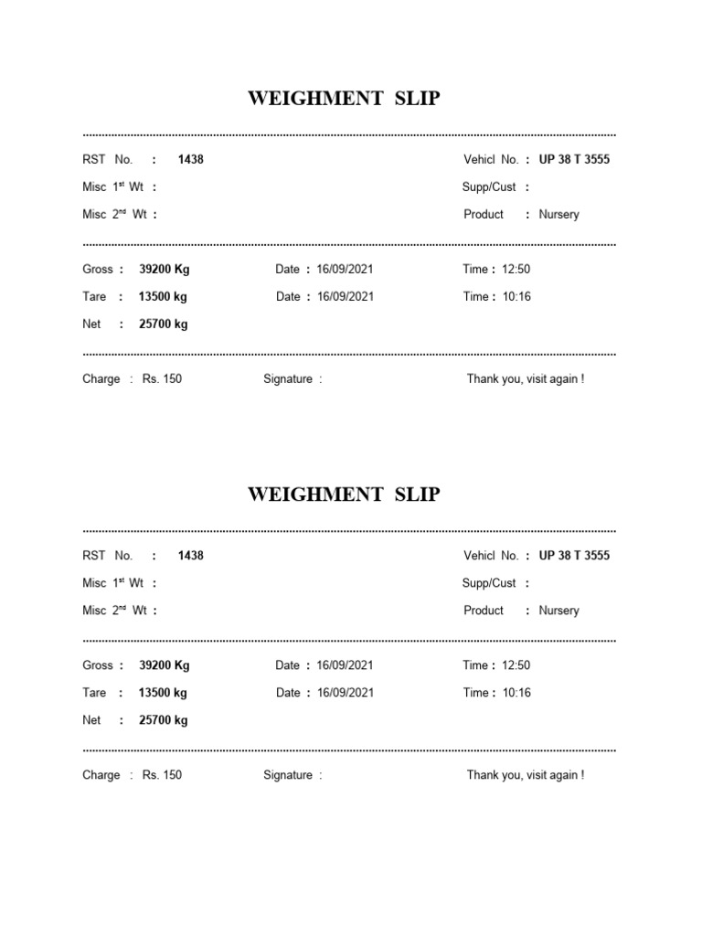 Weighment Slip | PDF