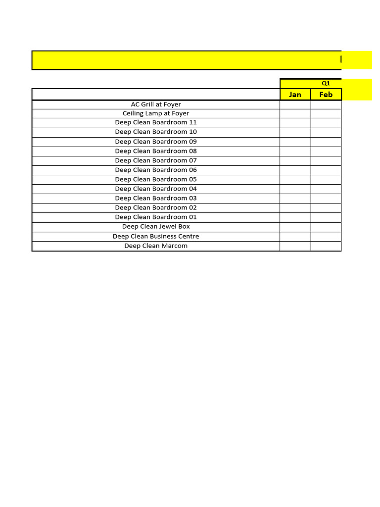 Deep Cleaning Maintenance Report Q1 | PDF