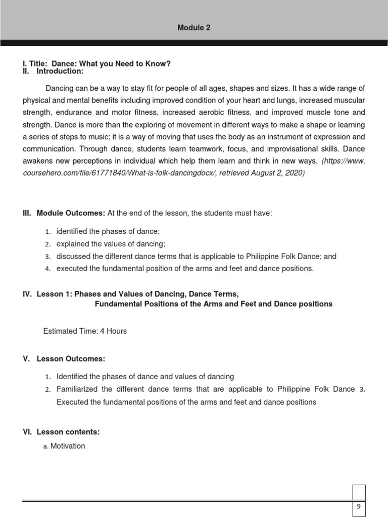 Unit 2 PE3 | PDF | Dances | Rhythm