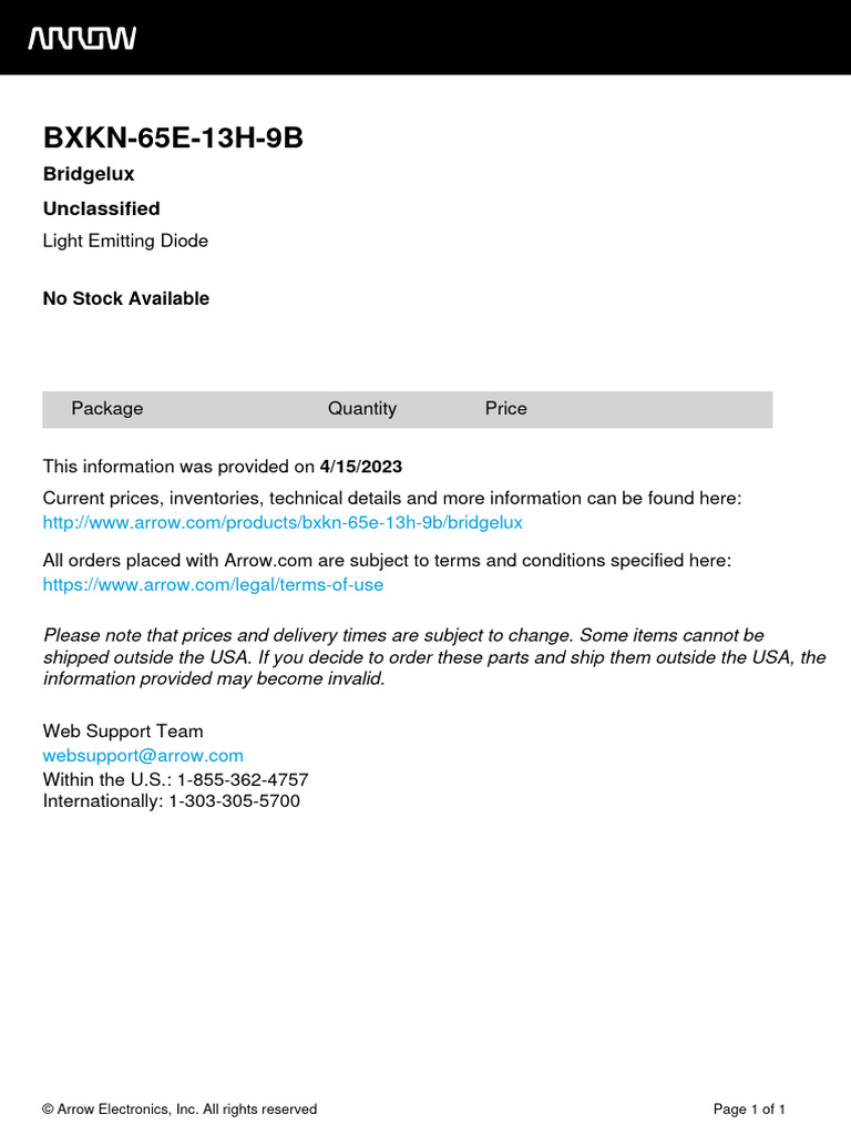 Bridgelux - BXKN 65e 13h 9b | PDF | Business