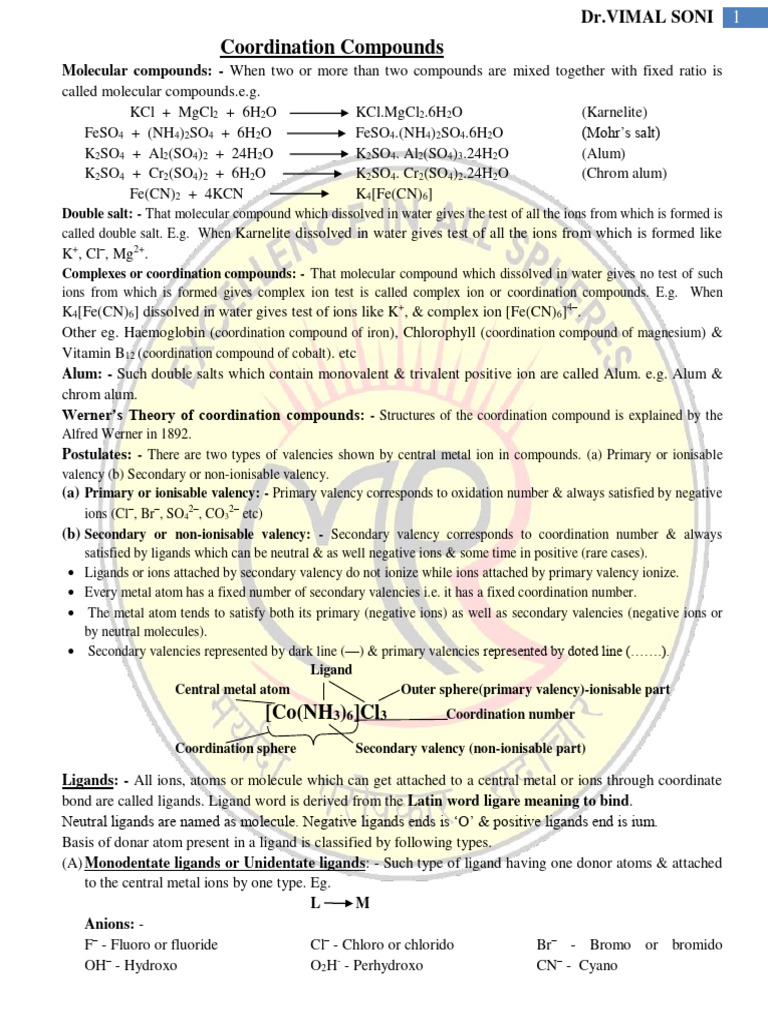 Coordination Chemistry | PDF | Coordination Complex | Ligand