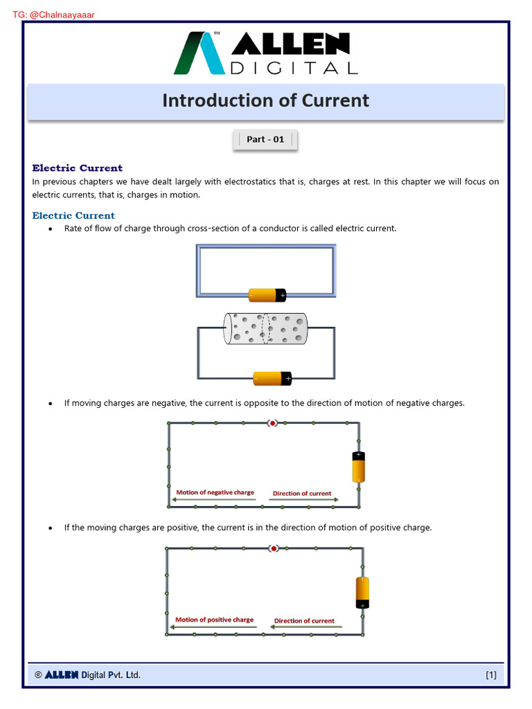 Current Electricity Notes | PDF | Electrical Resistivity And ...