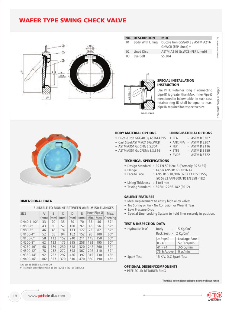 Swing Check Valve | PDF | Pipe (Fluid Conveyance) | Valve