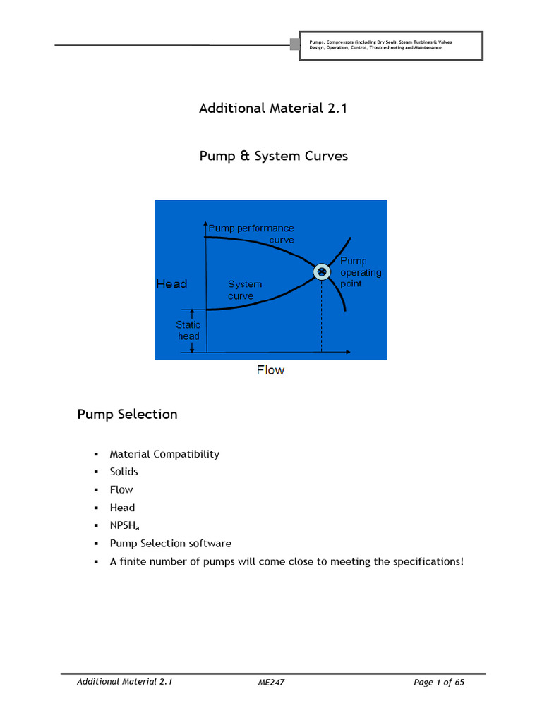 Additional Material-Pumps Curves | PDF | Pump | Horsepower