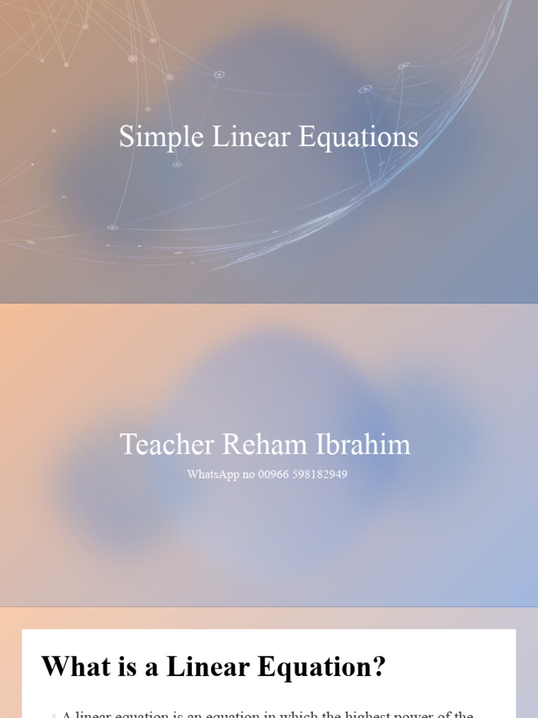 grade 7 Simple linear Equations | PDF