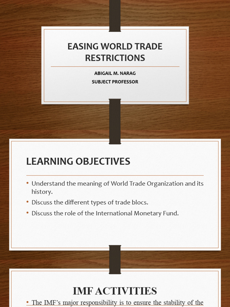 Topic 3 Easing World Trade Restrictions | PDF | World Trade ...