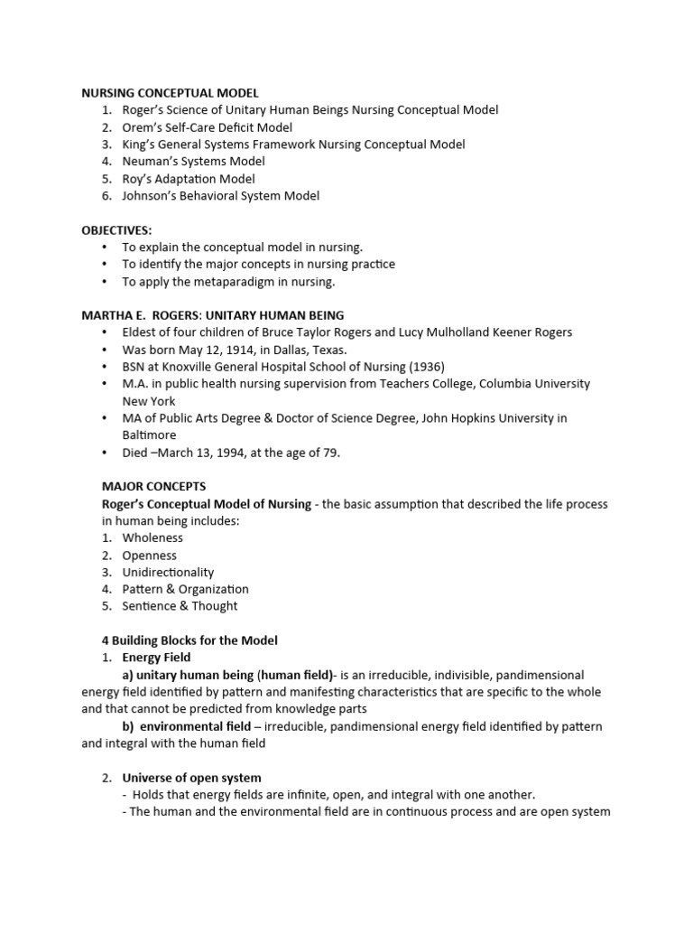 Nursing Conceptual Model | PDF | Nursing | Stress (Biology)