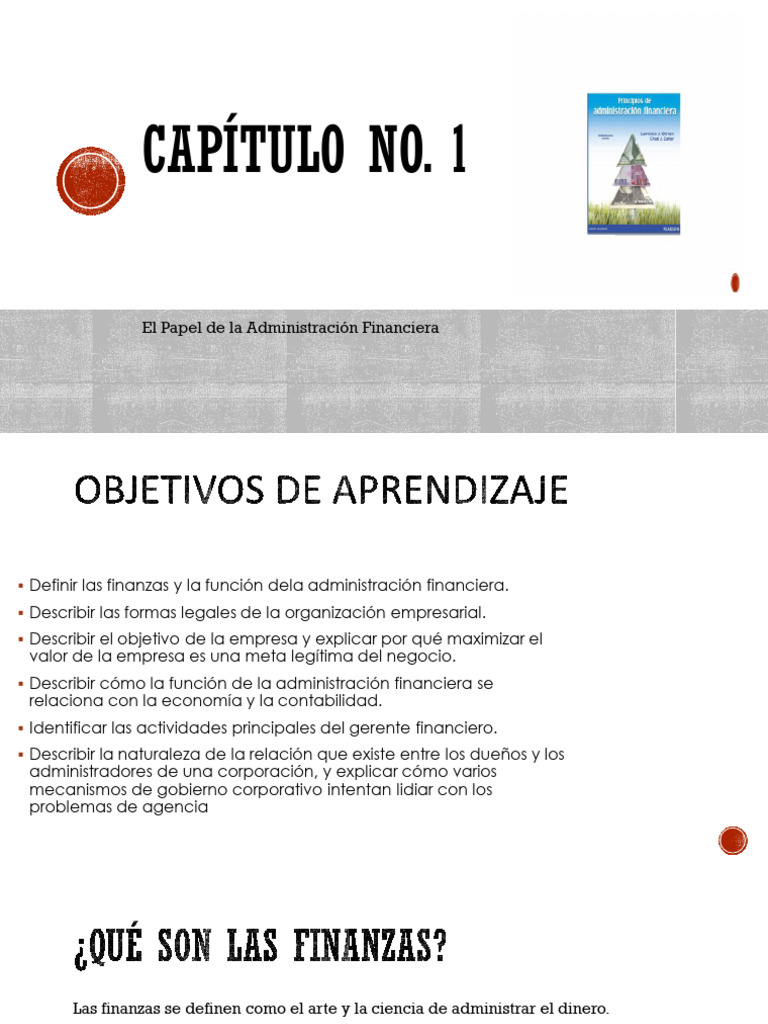 Capítulo No.1 El Papel de La Administración Financiera | PDF | Business | Negocios económicos