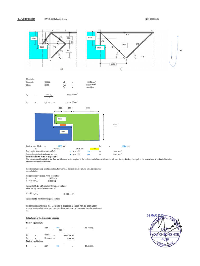 Half Joint Design and Load Calculations | PDF | Stress (Mechanics ...
