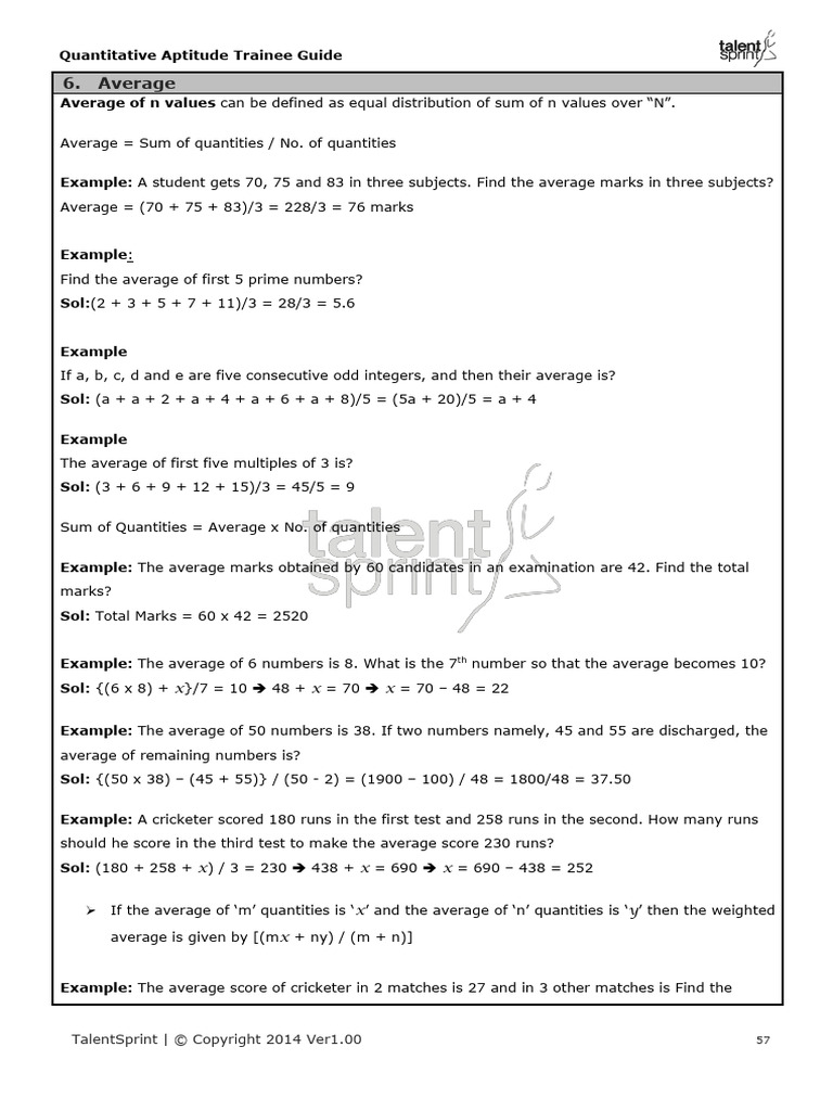 Average | PDF | Mathematics | Arithmetic Average | PDF | Mathematics | Arithmetic