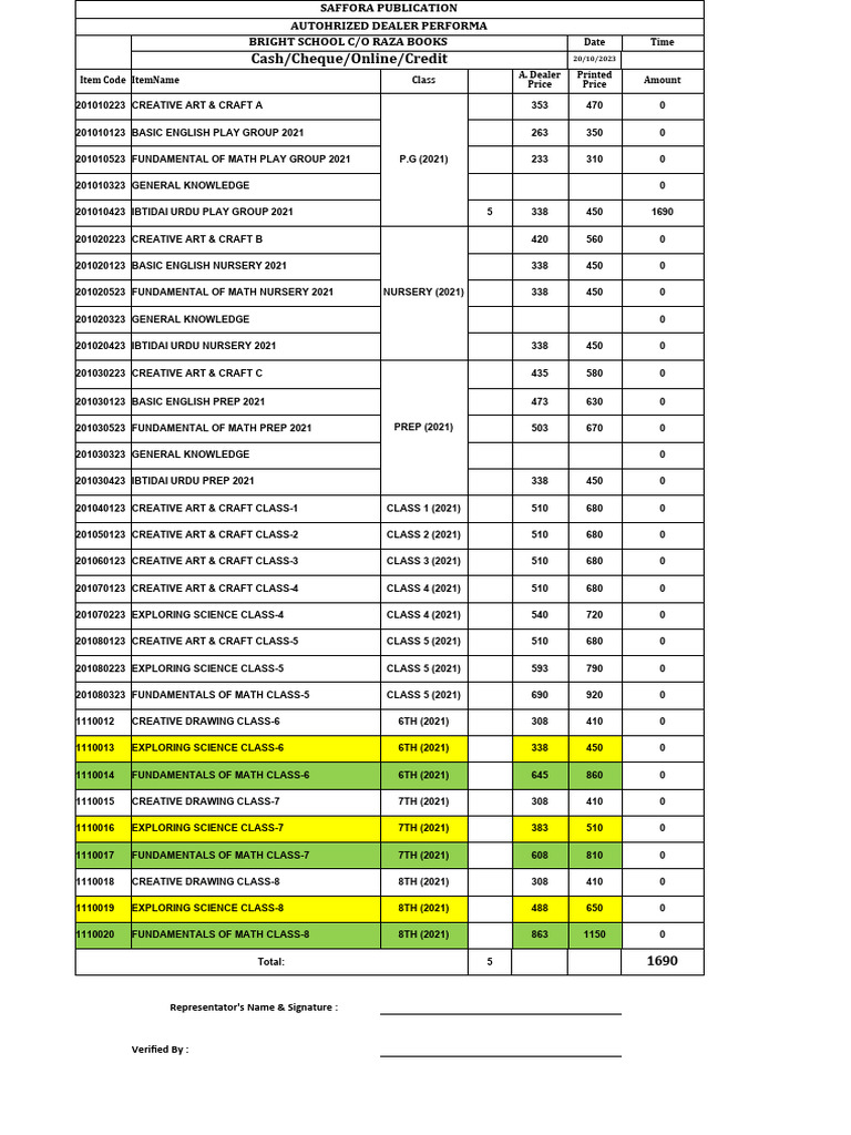 Taxt Book & Taxt Copy Performa | PDF | Mathematics | Science Education