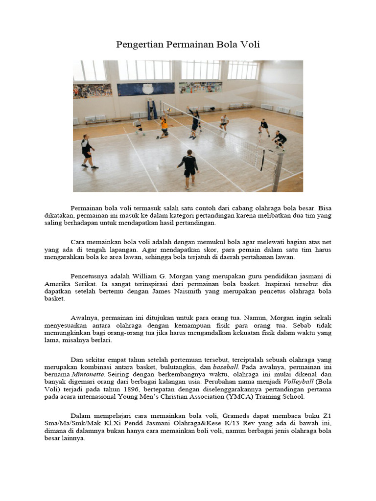 Sejarah dan Dasar Bola Voli | PDF