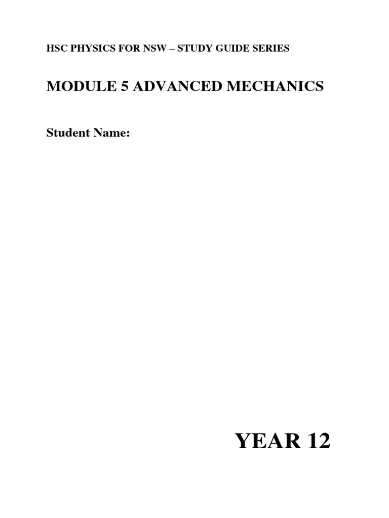 Module 5 Advanced Mechanics | PDF | Orbit | Acceleration Module 5 Advanced Mechanics | PDF | Orbit | Acceleration