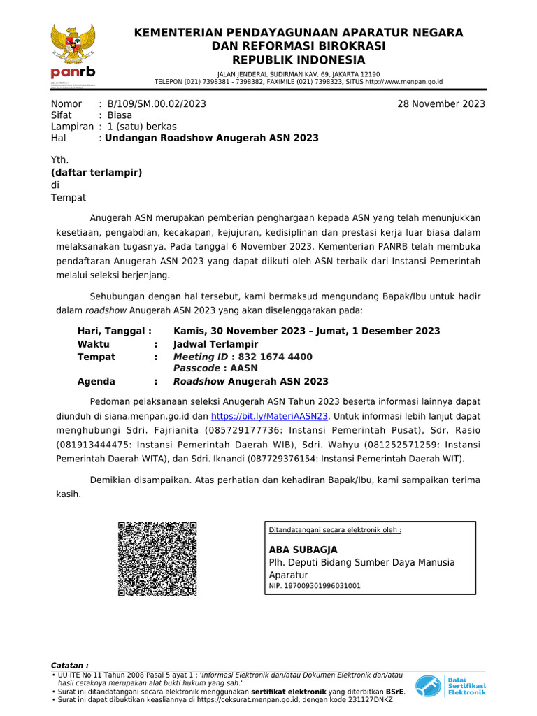 Und Roadshow Anugerah ASN 2023 | PDF | Politik | Ilmu Sosial
