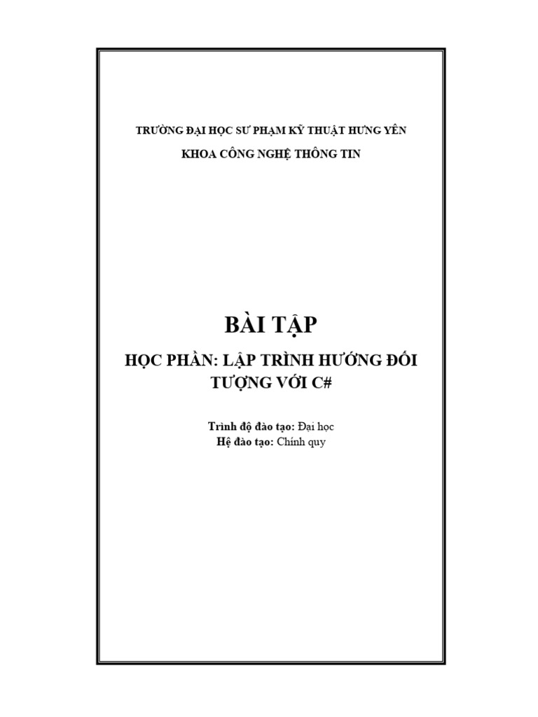 Bai Tap Tham Khao OOP | PDF