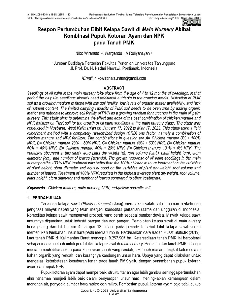 Wiranata SKK 2022 NPK Meningkatkan Pertumbuhan Bibit | PDF | Plant Nursery | Manure