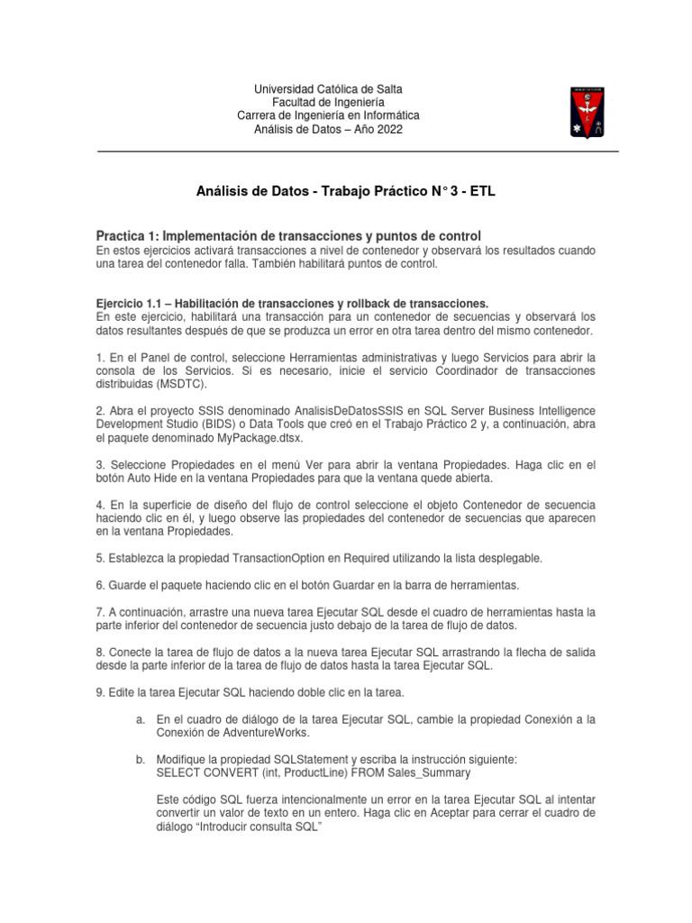 Ad 2022 - TP3 | PDF | SQL | Servidor SQL de Microsoft