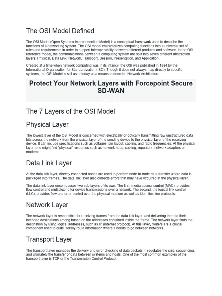 The OSI Model Defined | PDF | Osi Model | Computer Network